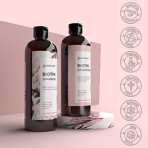 GoodMood Biotin Shampoo and Conditioner For Hair Growth, Thinning Hair, and Hair Loss Prevention For Women and Men
