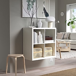 HSD Kallax Decorative Open Back 4-Cube Shelving Unit, White, Large Storage Solution, 4 Cube Shelf Organizer Bookshelf, 30 3/8" x 30 3/8" x 15 3/8"