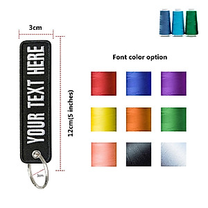 ssass Personalized Keychain, Custom Embroidery Double Sided Text Keyring, Unique Gift Keychain for Men/Women Motorcycle Scooter Car