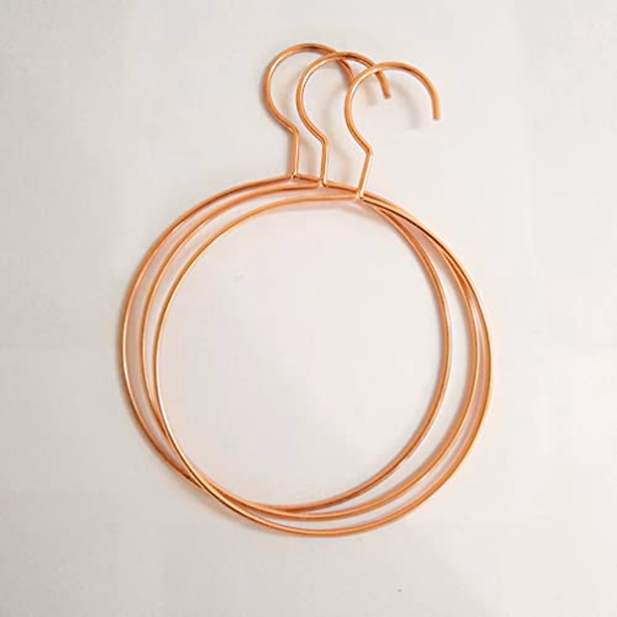 Zerodeko Laundry Rack 5pcs Round Circle Hanger Space- Saving Hanger Thong Underwears Display Ring Hanger Display Hoop Rack for Scarves Shawl and Belts Rose Gold Metal Hangers