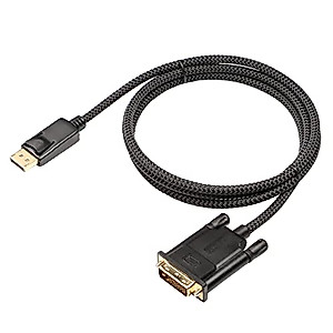 DisplayPort to DVI Cable 6ft 2 Pack, FEMORO DP Display Port to DVI D Adapter Cord Braided for Monitor Laptop Computer Desktop