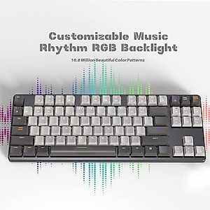 CIDOO 87 Keys RGB Mechanical Keyboard, Low Profile Gaming Keyboard with Aluminum housing, TKL Hot-Swappable Ultra-Slim 80 Percent Keyboard for Gaming and Work, Compatible with Windows System