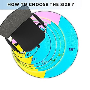 Round Chair Mat for Carpet Marble Thick Home/Office Floor Protector Purple Non-Slip Floor Mats Office Rug Floor Protectors 4 FT