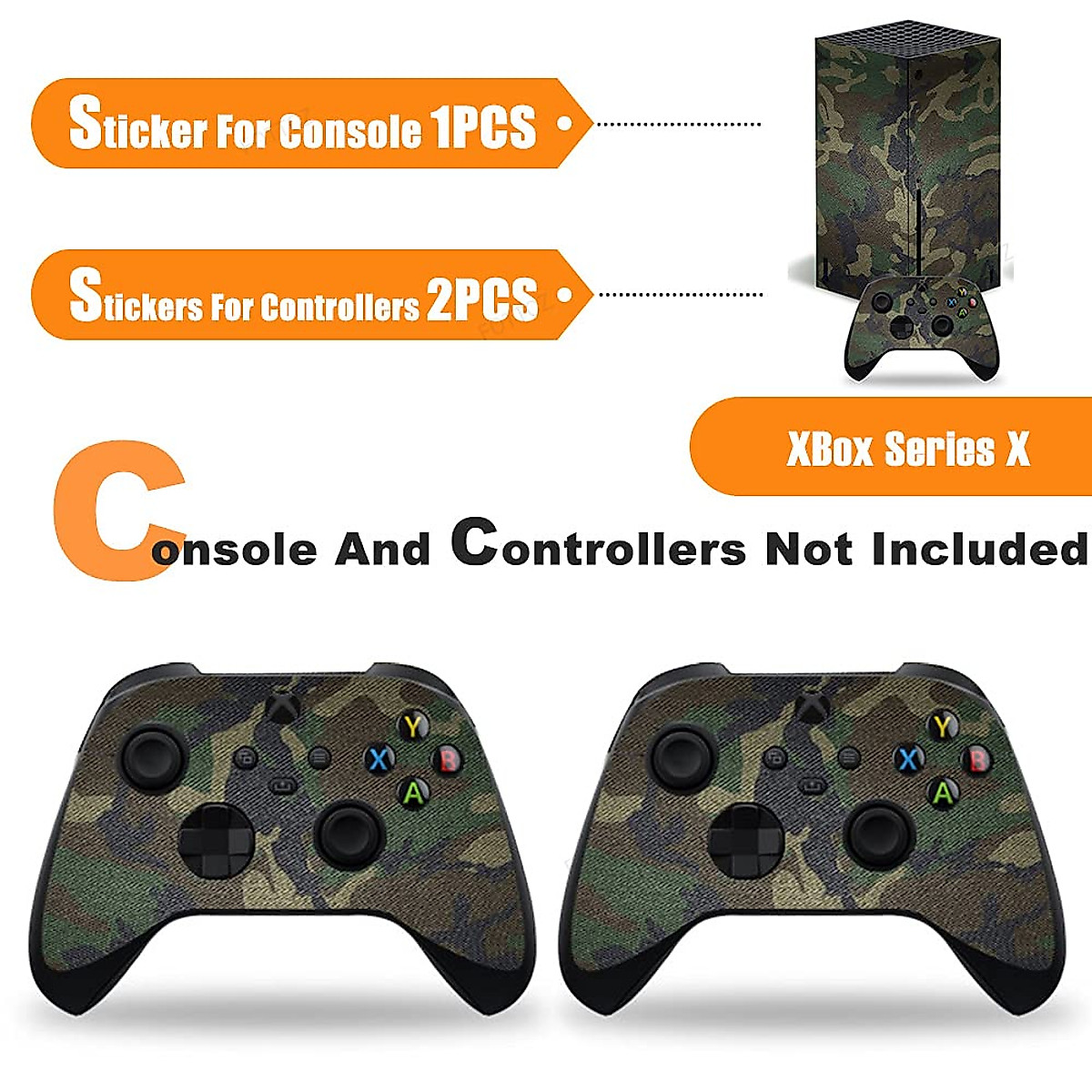 FOTTCZ Vinyl Skin for Xbox Series X Console and Controllers, Sticker Decal Protect Xbox Series X Devices - Army Camouflage
