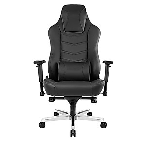 AKRacing Office Series Onyx Deluxe Executive Real Leather Desk Chair with High Backrest, Recliner, Swivel, Tilt, Rocker & Seat Height Adjustment Mechanisms, 5/10 Warranty - Black -