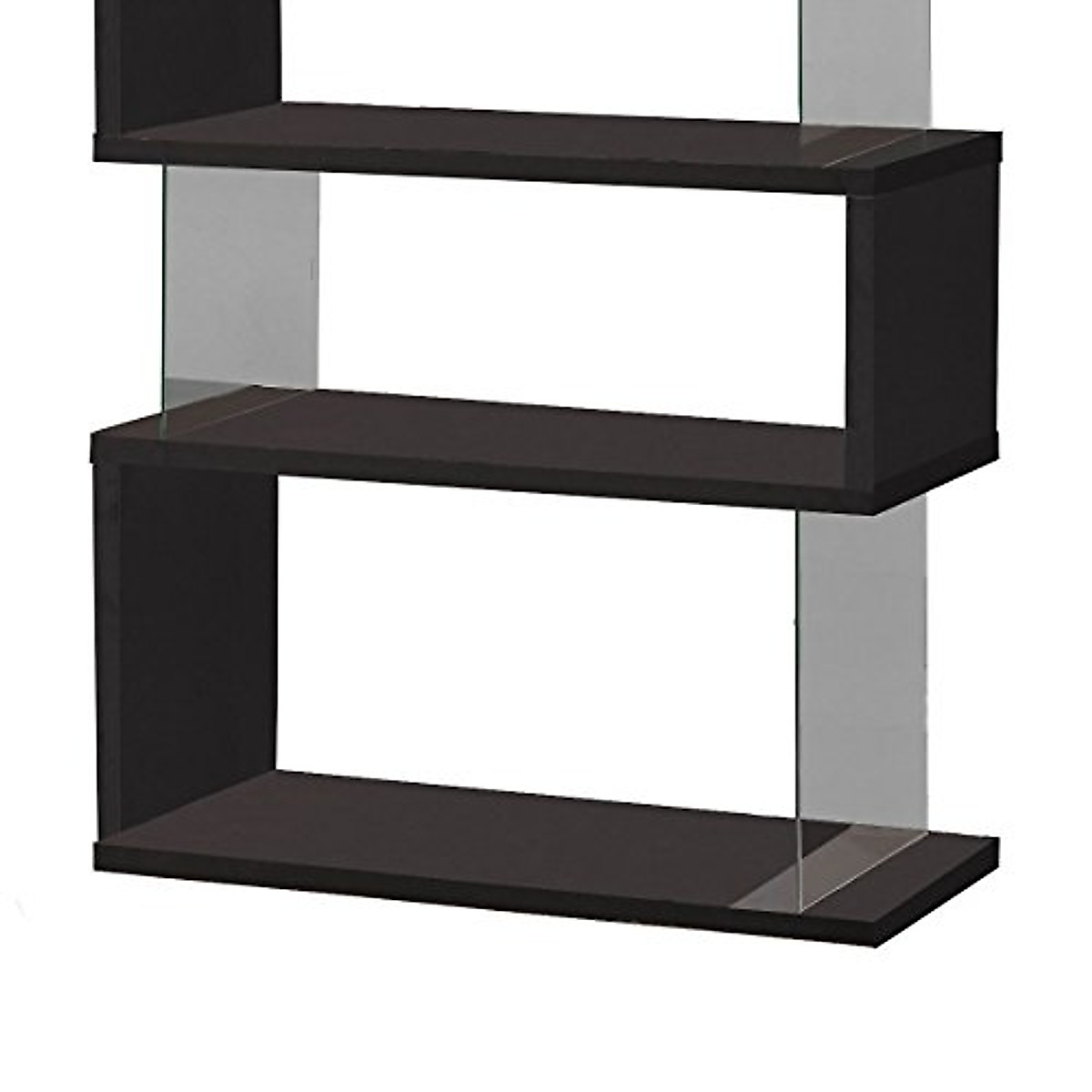Coaster Furniture Asymmetrical Snaking Bookcase Black and Clear 800340