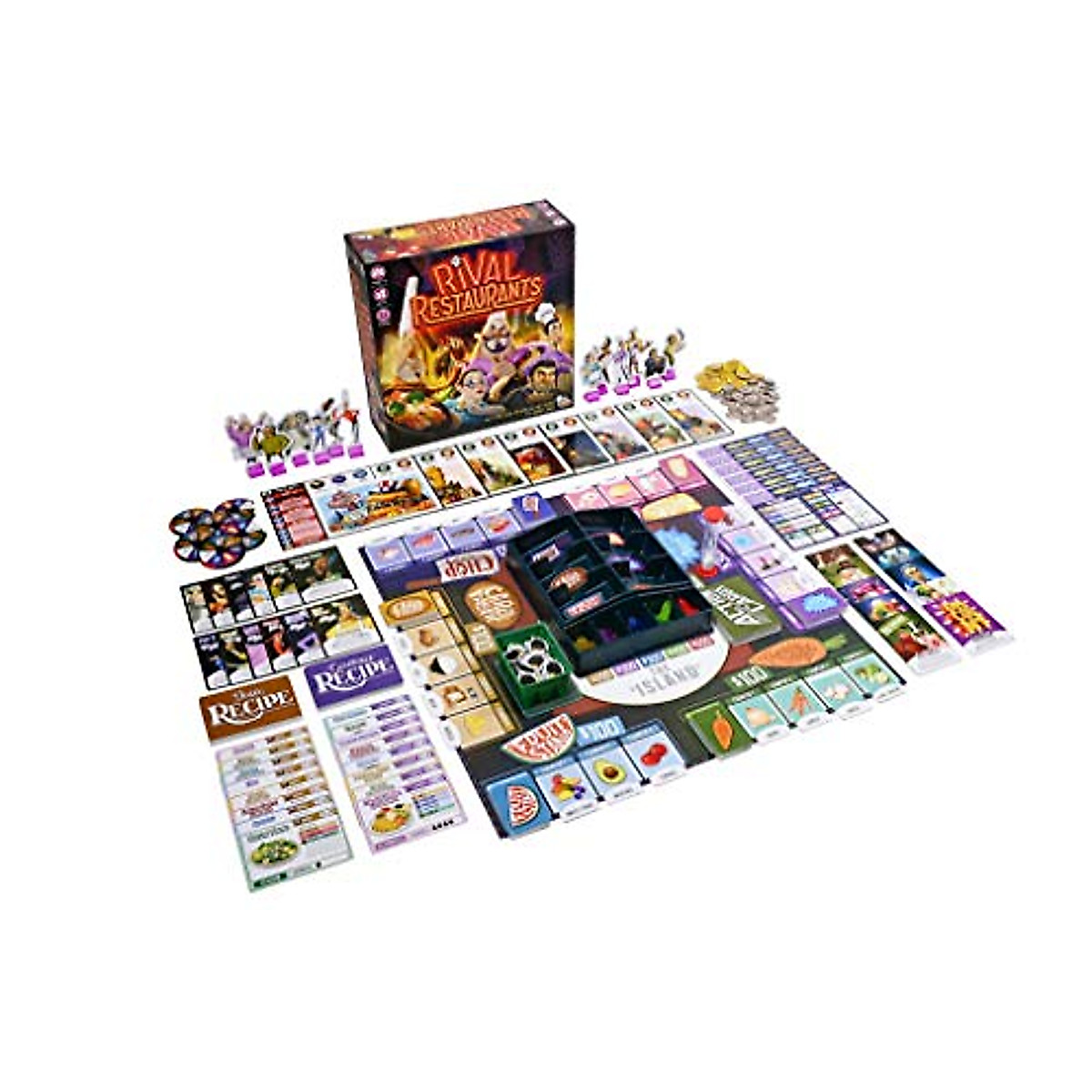 Gap Closer Games | Rival Restaurants | Strategy Board Game | Set Collection Game | 2 to 6 Players | Ages 10+ | 45+ Minutes