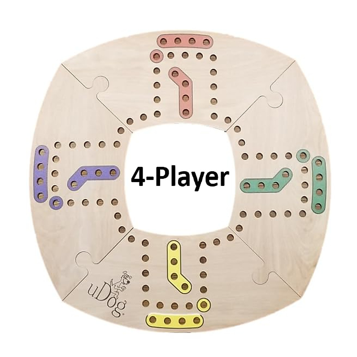 uDog Board Game | Old-Fashioned Fun for 2–12 Players | Handmade in The USA | Durable Wooden Pieces to Last a Lifetime | Family Game Night (8-Player)