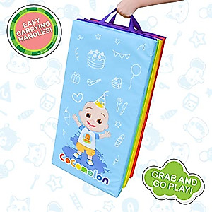 Sunny Days Entertainment CoComelon Official 6ft Tumbling Mat – 5 Panel Folding Mat with Carrying Handles | Active Play for Toddlers