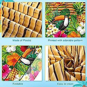 3 Pcs Tiki Tablecloth Tiki Decorations Luau Table Cover Hawaiian Party Plastic Table Cloth Disposable Tiki Totem Decor for Hawaii Beach Tropical Decoration Supplies Aloha,108 x 54 in(Modern Patterns)