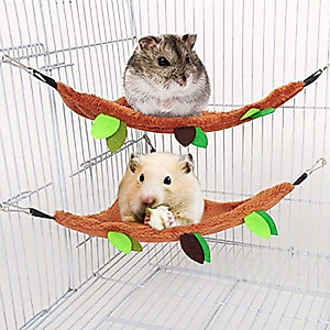 Hamiledyi Hamster Hammock Set,Small Animal Hanging Warm Bed House Hamster Tunnel Toys Cage Nest Accessories for Sugar Glider Hamster Mice Playing Sleeping(5 Pcs )