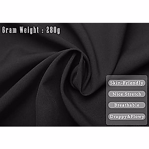 MISS MOLY Women's Wide Leg Pants Business Capris Crop Palazo Dress Pants Culotte Stretch Pull On Work Pants Black M