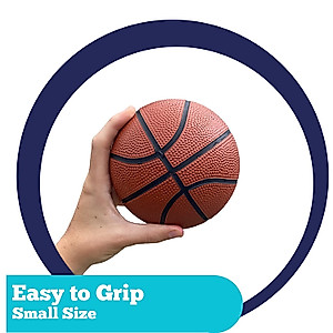 Botabee 5" Rubber Premium Mini Basketballs (2-Pack) - Non-Slip Textured Surface - Realistic Bounce and Enhanced Grip for Mini Hoops Fun - Inflatable Rubber Balls Ideal for Indoor and Outdoor Play