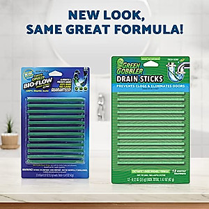 Green Gobbler BIO-FLOW Drain Strips | 12 Pack | Drain Cleaner & Deodorizer