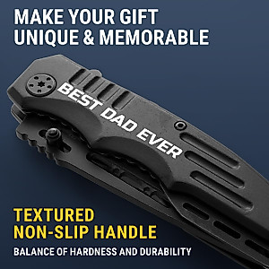 Gifts for Men - Stocking Stuffers for Adults - Mens Gifts Ideas - Cool Pocket Knife ‘BEST DAD EVER’ - Best Christmas Gifts for Dad Husband - Holiday Gift for Stepdad Father - 6681 BDE
