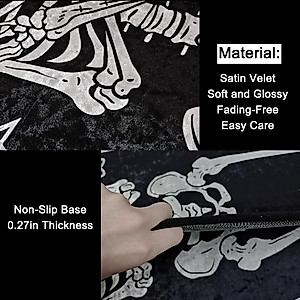 Leniutor Gothic Skull Coffin Area Rug, Non-Slip Punk Rock Goth Room Indoor Outdoor Rug Carpet for Bedroom Living Room Halloween Home Decor (Skull 23" x 63")