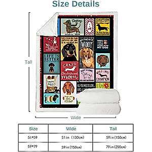 Dachshund Gifts, Dachshund Blanket, Dachshund Gifts for Women, Dachshund Gifts for Dachshund Lovers, Weiner Dog Gifts for Women, Cute Weiner Dog Soft Cozy Throw Blanket for Couch Sofa Bed 60 x 80