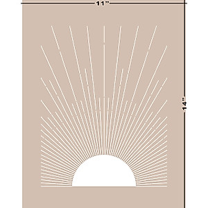 Abstract Geometric Sun & Rainbow Wall Art - Set of 2-11x14" UNFRAMED Prints - Modern, Minimal, Mid Century Modern Decor - Scandinavian, Bauhaus, Boho Wall Decor