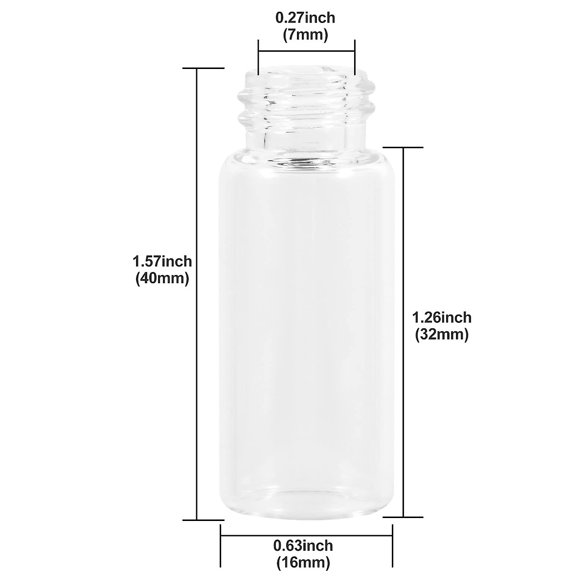 Cadbibe 4ml Clear Glass Vials with Screw Caps and Plastic Stoppers, 1 Dram Small Liquid Sample Vial, Leak-Proof Vial, 12PCS