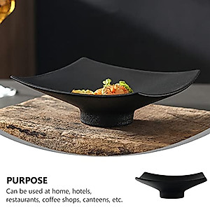 BESTonZON Square Dinner Plates, serving platters serving trays dessert plate Matte Black Serving