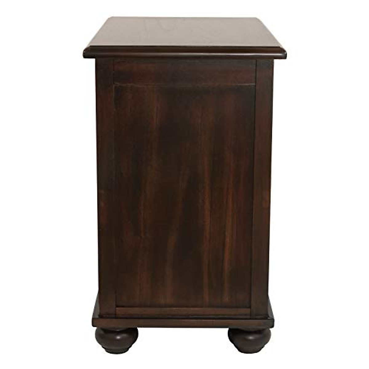 Signature Design by Ashley Barilanni Traditional Chair Side End Table with 1 Storage Cubby, 2 Fixed Shelves, 2 USB Ports & Outlets, Dark Brown