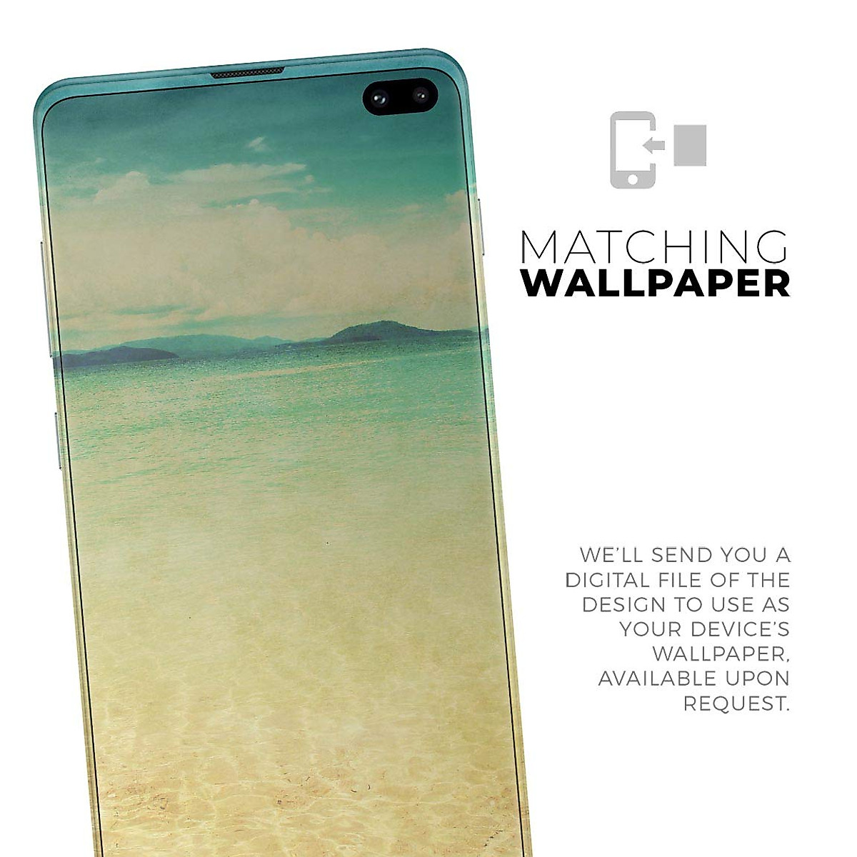 DesignSkinz Vintage Vibrant Beach Scene Protective Vinyl Decal Wrap Skin Cover Compatible with The Samsung Galaxy S20 (Screen Trim & Back Glass Skin)