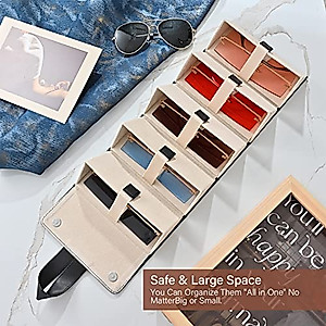 ROSELLE Sunglasses Organizer 5 Slots Glasses Case Multiple Pairs Eyeglasses Box Hanging Eyewear Holder for Storage, Protect,Travel and Display