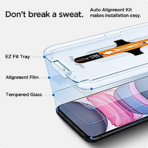 Spigen Tempered Glass Screen Protector [GlasTR EZ FIT] designed for iPhone 11 / iPhone XR [6.1 inch] [Case Friendly] - 2 Pack