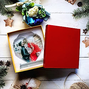 FANF&YKPY Personalized Crystal Custom Color Pictures - Heart-shaped Crystal Photo Frame, Birthdays, Wedding Anniversaries gift for her, Wedding Gifts, for Girlfriends, Husbands,Wife,Friends,Parents