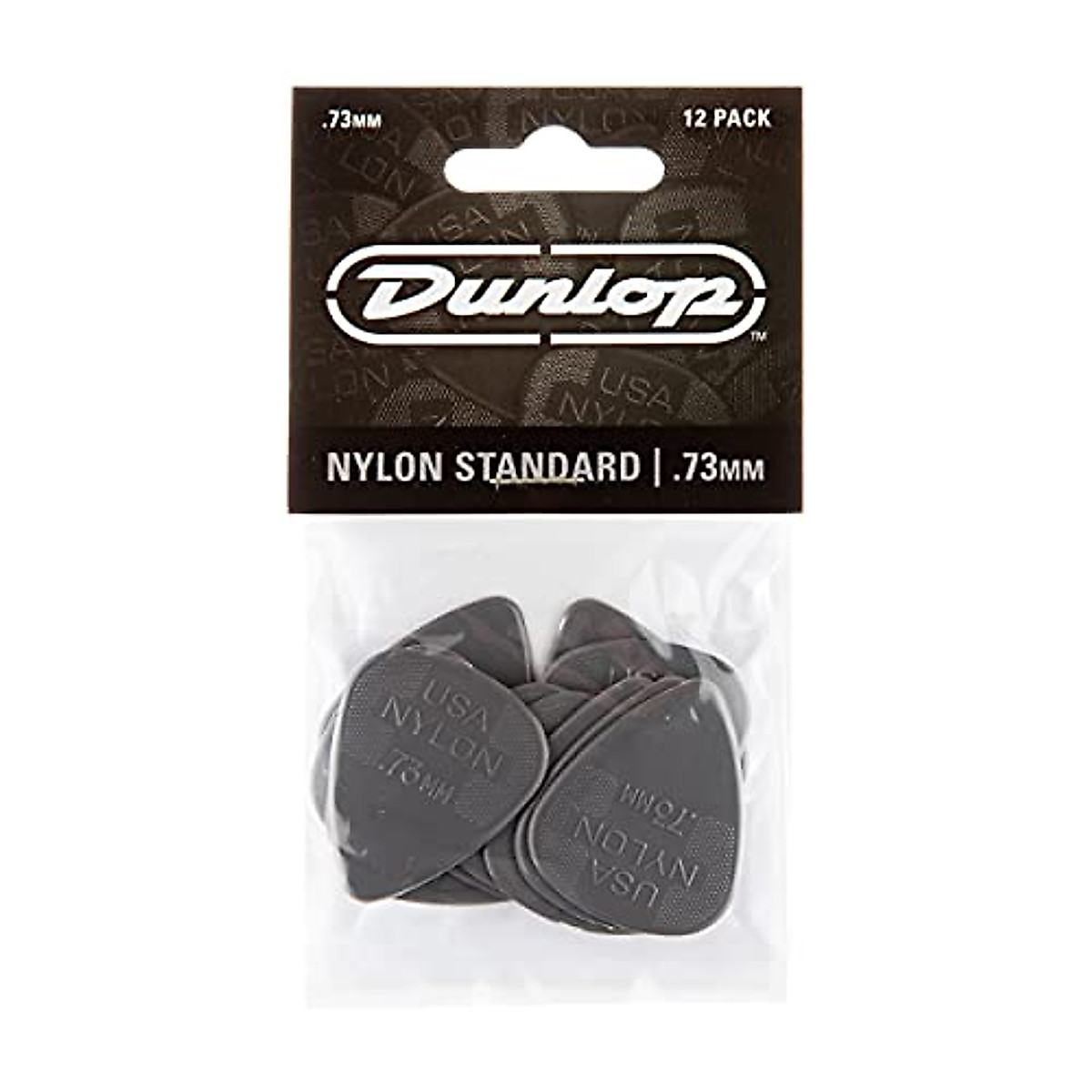 Dunlop 44P73 .73mm Nylon Standard Guitar Picks, 12-Pack