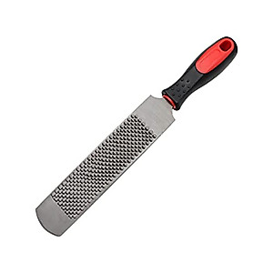 Qlvily 12 Inch Hoof Rasp, Horseshoe File with Rubber Handle, Carbon Steel Farrier File Tool, Suitable for Horse/Goat/Cow/Donkey/Animal Hooves, Strong, Durable