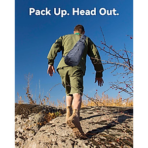 Gisdanchz Sling Bag for Men Women Sling Backpack Small Slim Sling Bags Cross Body Bag for Women Men Crossbody Shoulder Chest Bag Travel Hiking Daypack Sling Bag with Water Bottle Holder, Dark Gray