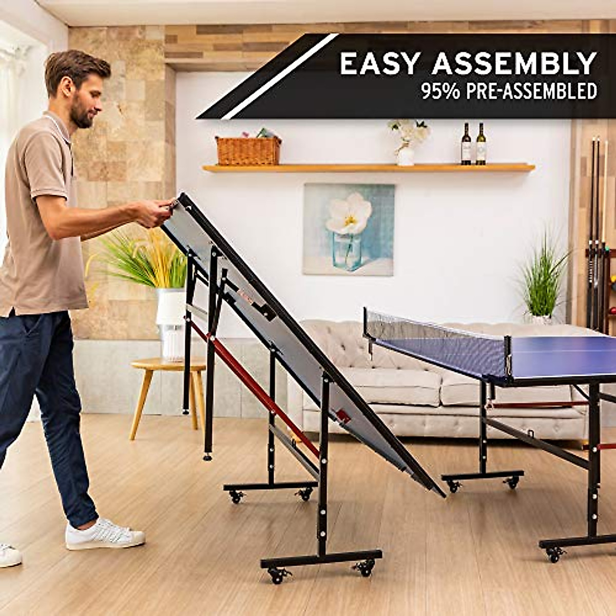 HEAD Summit USA Table Tennis Seamless Folding Table with Competition Grade Net , 12mm