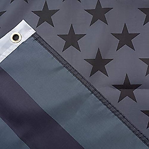 Black American Flags 3x5 ft - Vivid Color and Fade Proof - Canvas Header and Double Stitched - All Black US/USA Flag Polyester with Brass Grommets Outdoor Indoor (2 PACK)