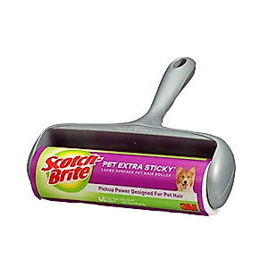Scotch-Brite Pet Extra Sticky Large Surface Roller, Designed for Pet Hair, 60 Sheets