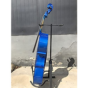 Yinfente advance Cello 4/4 Solid Maple Spruce wood Ebony Cello Parts hand made cello With Cello Bag Bow Black Violincello (blue)