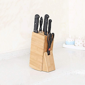 Bamboo Knife Rack Multifunctional Holes Knife Rack Storage Rack Tool Kitchen Knife Holder Knife Block