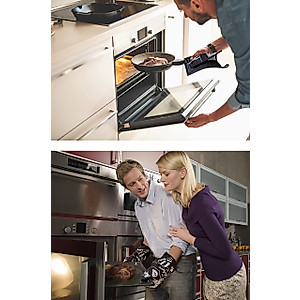 Black Oven Mitts Pot Holders 4-Pack Gift Set