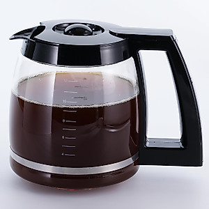 Replacement 12-Cup Glass Carafe, Compatible with Cuisinart Coffee Maker, Replaces DCC-1200PRC (Decorative Stainless-steel Handle)