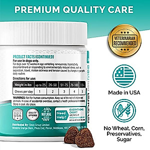 PREMIUM CARE Hemp Calming Chews for Dogs, Made in USA, Helps with Dog Anxiety, Separation, Barking, Stress Relief, 9.3 oz (264g), 120 count