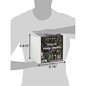 Organic Indoor Lettuce & Greens Garden Starter Kit - Certified USDA Organic Non GMO - Includes Spinach, Kale, Red Romaine, Loose Leaf Lettuce Seeds for Planting, Potting Soil, Peat Pots