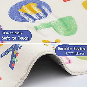 HiiARug Kids Rug ABC Alphabet Numbers Educational Rug Baby Play Mat for Floor Large Thick Area Rugs Non Slip Learning Carpet for Baby Children Bedroom Classroom Playroom (60 x 36 Inch)