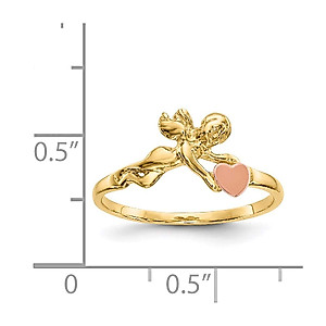 14K Two-tone Angel & Satin Heart Ring QK3891