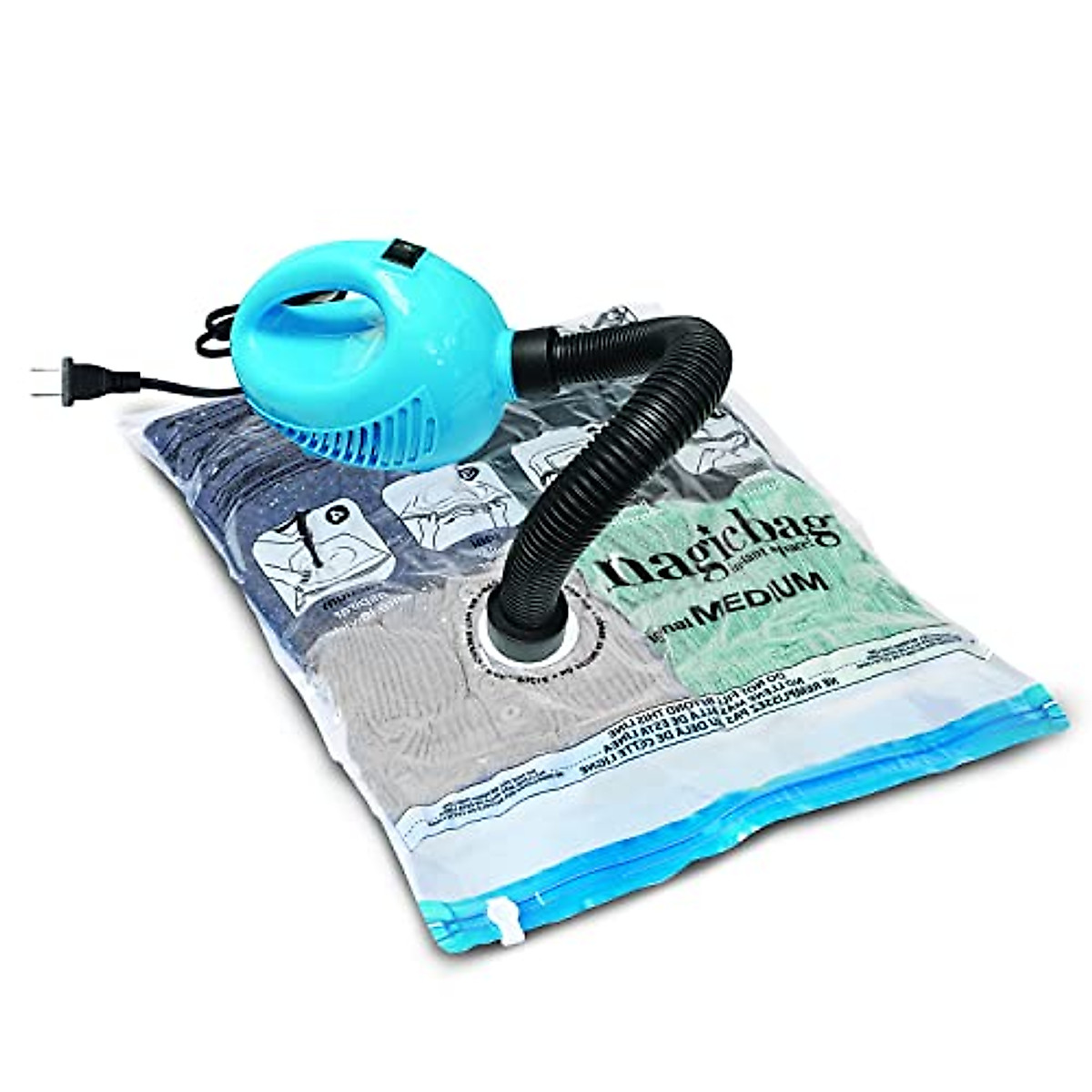 MagicBag Electric Vacuum Pump - Works on Most Compression Bag Brands - Portable and Powerful for Travel, Stowing, or Ease of Use