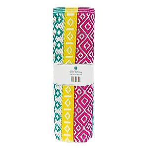 Talking Tables Colorful Waterproof Outdoor Rug - Plastic, Lightweight & Non Slip Mat with Geometric Pattern - for Garden, Patio, Decking, Bathroom, Utility, Picnic 47" x 70"