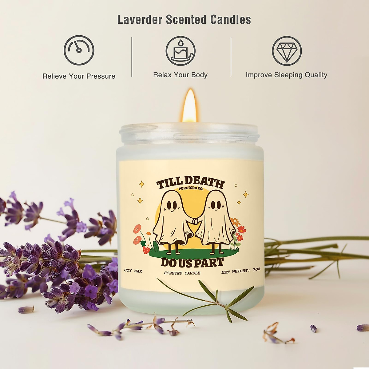 Anniversary Birthday Gifts for Men, Boyfriend, Women, Girlfriend, Couple - Couple Gifts - Men Gifts Idea - Girlfriend Birthday Gifts - Romantic Gifts for Her - 7oz Lavender Scented Candle