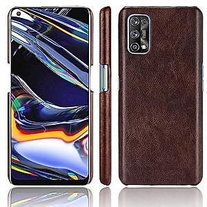Phone Case for Realme 7 Pro Case, [PU Leather]+[Hard Plastic] for Realme 7 Pro Protector Case, Non-Slip Shockproof for Realme 7 Pro Phone Cover Brown