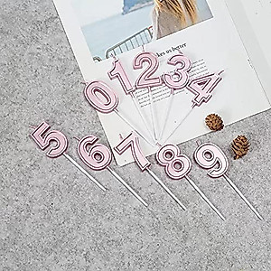 25th Birthday Candles Cake Numeral Candles Happy Birthday Cake Candles Topper Decoration for Birthday Wedding Anniversary Celebration Supplies (Rose Gold)