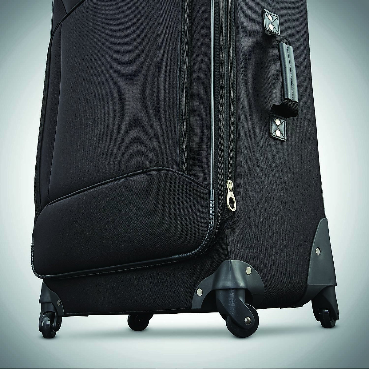 American Tourister Fieldbrook XLT Softside Upright Luggage, Black, 4-Piece Set (BB/DF/21/25)