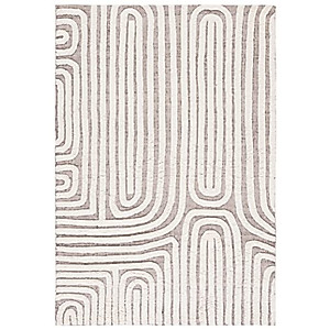 SAFAVIEH Kilim Collection Area Rug - 8' x 10', Beige & Ivory, Handmade Mid-Century Modern Deco Wool, Ideal for High Traffic Areas in Living Room, Bedroom (KLM652B)